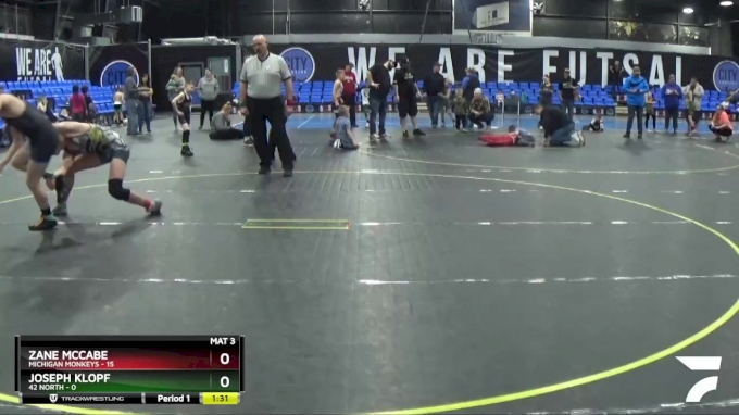 130 lbs Round 3 (8 Team) - Zane McCabe, Michigan Monkeys vs Joseph ...