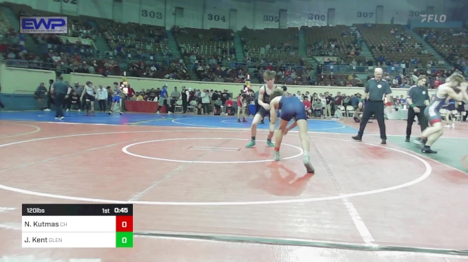 120 lbs Consi Of 16 #1 - Nicholas Kutmas, Cascia Hall vs Jayce Kent ...