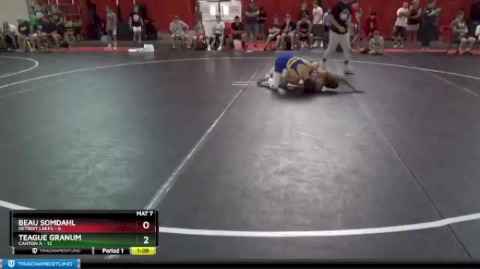132 lbs Round 2 (4 Team) - Zach Ruhl, Detroit Lakes vs Taysn Ockenga ...
