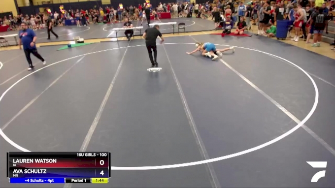 100 lbs Round 1 - Lauren Watson, IA vs Ava Schultz, MN