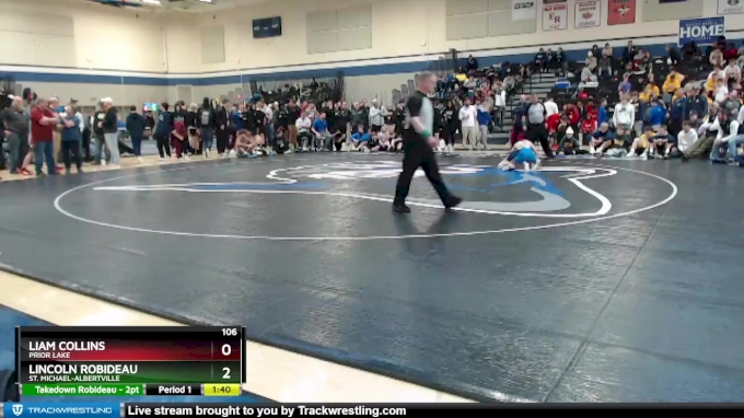 106 lbs Semifinal - Liam Collins, Prior Lake vs Lincoln Robideau, St ...