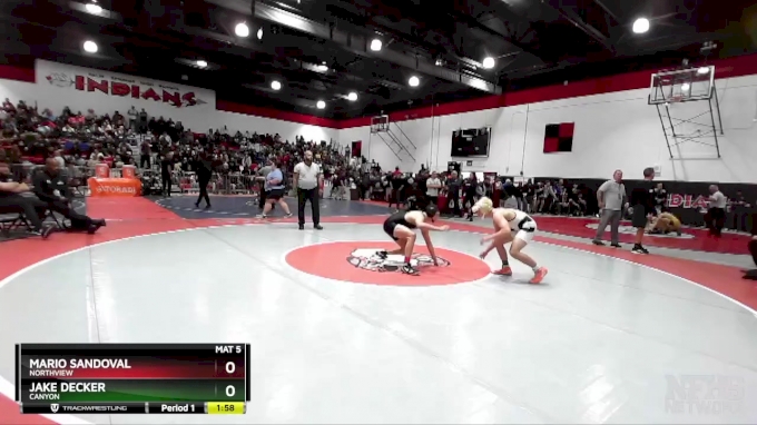 132 lbs Quarterfinal - Mario Sandoval, Northview vs Jake Decker, Canyon