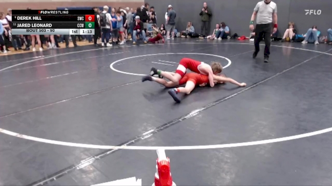 90 lbs Champ. Round 1 - Jared Leonard, Cougar Club Wrestling vs Derek ...