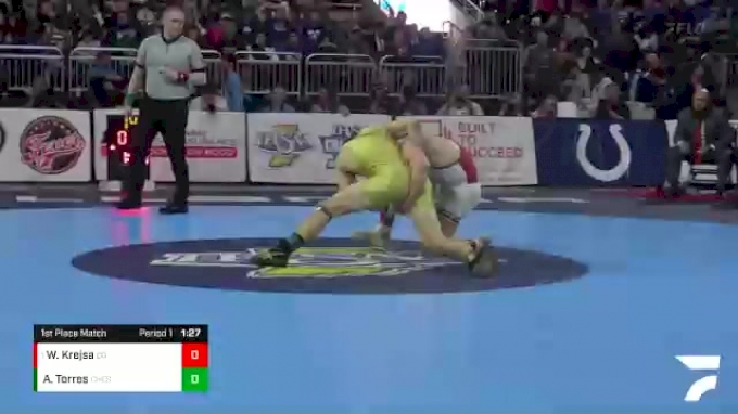 145 lbs 1st Place Match - Wyatt Krejsa, Center Grove vs Aidan Torres ...