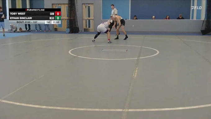 157 lbs Champ. Round 2 - Toby West, Cowley College vs Ethan Sinclair ...