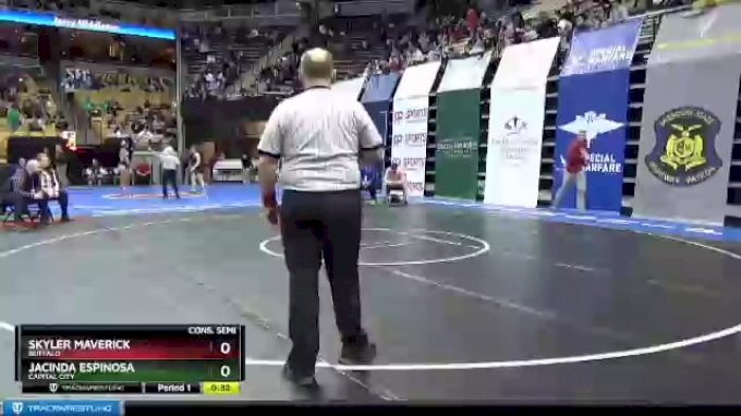 130 lbs Cons. Semi - Skyler Maverick, Buffalo vs Jacinda Espinosa ...
