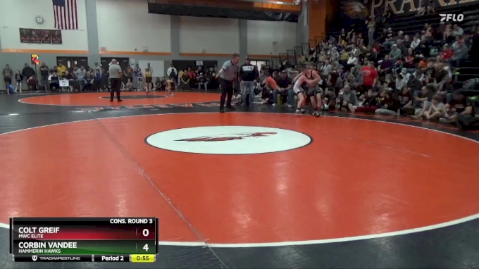 103 lbs Cons. Round 3 - Corbin VanDee, Hammerin Hawks vs Colt Greif ...