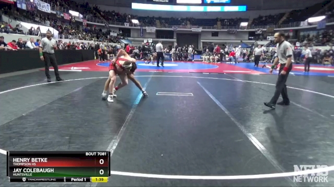 7A 144 lbs Quarterfinal - Henry Betke, Thompson HS vs Jay Colebaugh ...