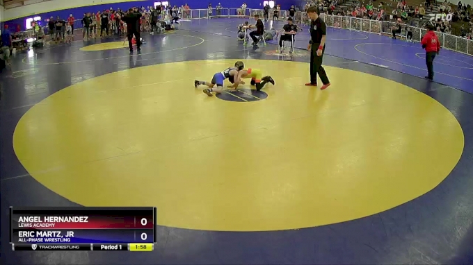 59 lbs Quarterfinal - Angel Hernandez, Lewis Academy vs Eric Martz, Jr ...