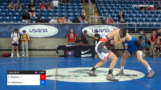 170 lbs Cons 16 #1 - Fisher Bastian, Oregon vs Max Ramberg, Wisconsin