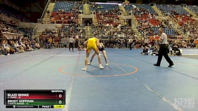 152 lbs Semis - Blaze Reinke, 2-Lisbon vs Brody Hoffman, 3-South Border