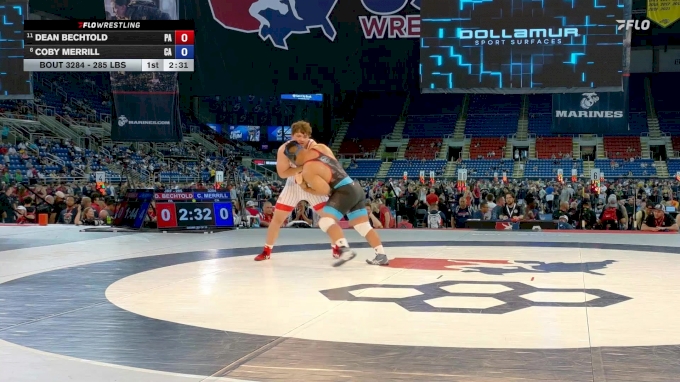 285 lbs Champ. Rd Of 16 - Dean Bechtold, PA vs Coby Merrill, CA