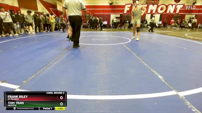 190 lbs Cons. Round 2 - Frank Riley, St Francis vs Tom Tran, Milpitas