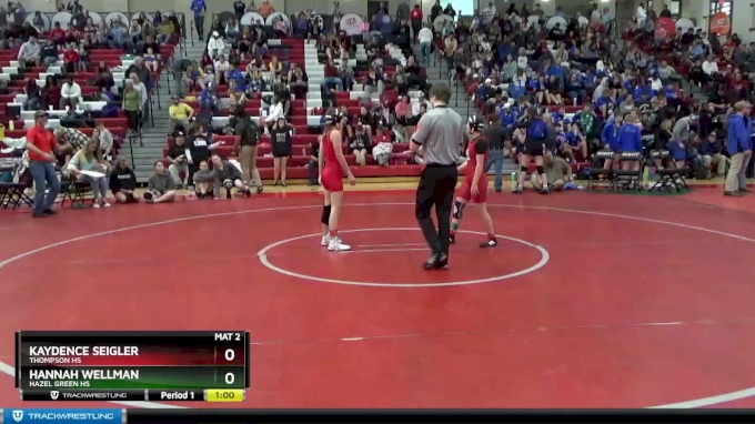 107 lbs Cons. Semi - Hannah Wellman, Hazel Green HS vs Kaydence Seigler ...