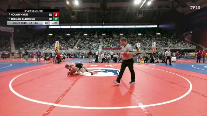 4A-113 lbs Champ. Round 1 - Teegan Eldridge, Cheyenne East vs Nolan ...