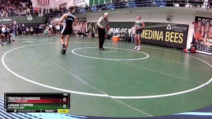 150 lbs Champ. Round 3 - Tristan Craddock, Cloverleaf (Lodi) vs Logan ...