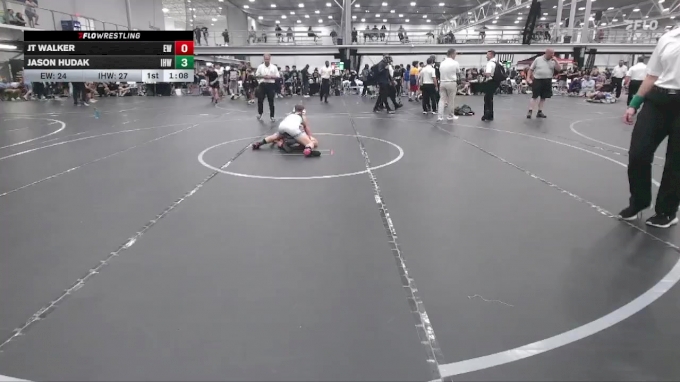 96 lbs Round 5 (10 Team) - Jason Hudak, Iron Horse White vs JT Walker ...