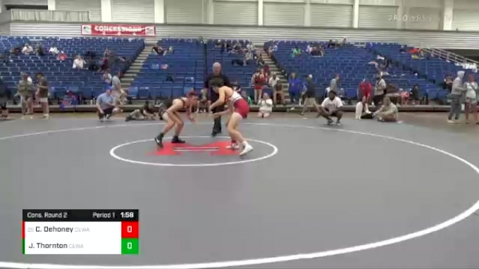135 lbs Cons. Round 2 - Chase Dehoney, Ben Davis vs Justice Thornton ...
