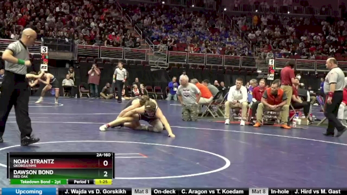 2A-160 lbs Champ. Round 2 - Dawson Bond, Red Oak vs Noah Strantz ...