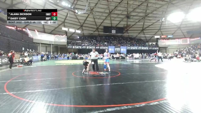 Girls 4A 110 lbs Champ. Round 1 - Alana Dickson, Eastmont (Girls) vs ...