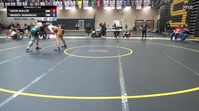 190 lbs 3rd Place Match - Gavin Muller, Caveman Wrestling vs Broedy ...