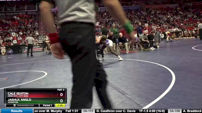 3A-126 lbs Quarterfinal - Cale Seaton, Iowa City, City High vs Jashua ...