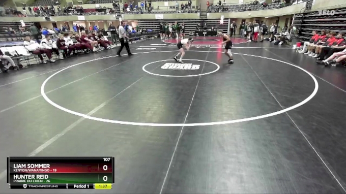 107 lbs Quarterfinals (8 Team) - Hunter Reid, Prairie Du Chien vs Liam ...