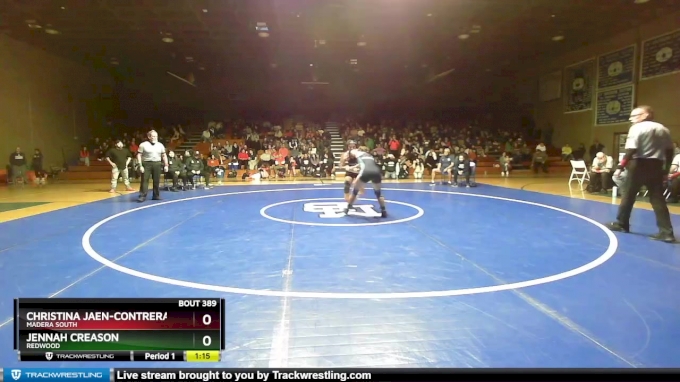 143 lbs 1st Place Match - Jennah Creason, Redwood vs Christina Jaen ...