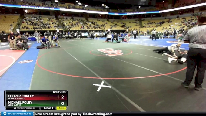 144 Class 4 lbs Quarterfinal - Cooper Corley, Francis Howell vs Michael ...