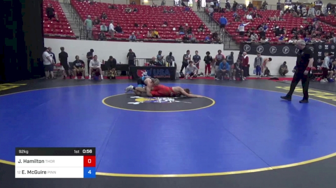 92 kg Rnd Of 32 - Jaxon Hamilton, Thorobred Wrestling Club vs Evan ...