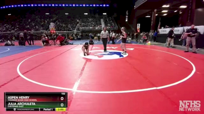 115 lbs Champ. Round 1 - Julia Archuleta, Cheyenne East vs Aspen Henry ...