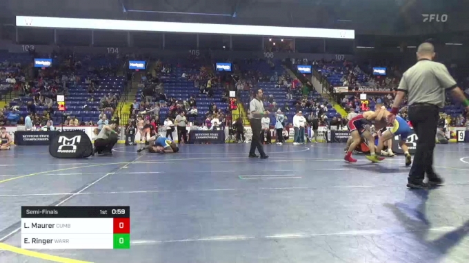 136 lbs Semifinal - Logan Maurer, Cumberland Valley vs Ethen Ringer, Warren