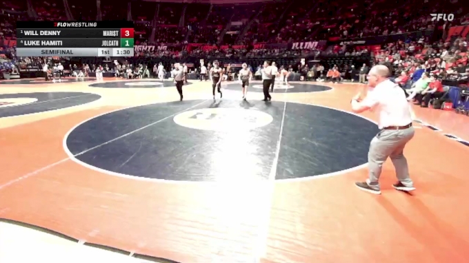 3A 165 lbs Semifinal - Will Denny, Chicago (Marist) vs Luke Hamiti ...