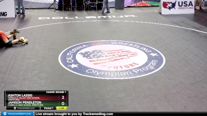 160 lbs Champ. Round 1 - Ashton Lassig, Temecula Valley High School ...