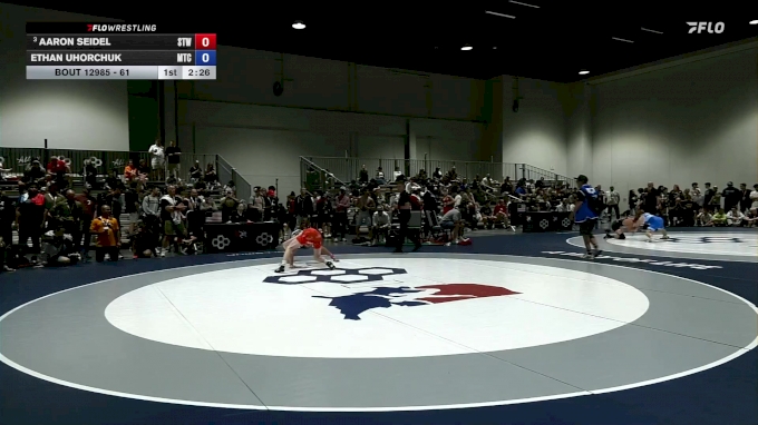 61 lbs Champ. Round 3 - Aaron Seidel, Steller Trained Wrestling vs ...