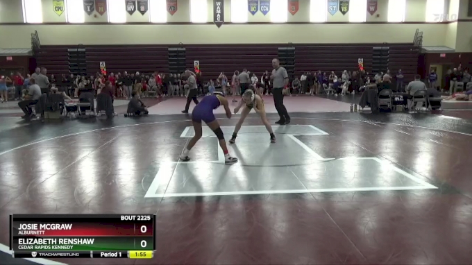 105 lbs Cons. Round 3 - Josie McGraw, Alburnett vs Elizabeth Renshaw ...