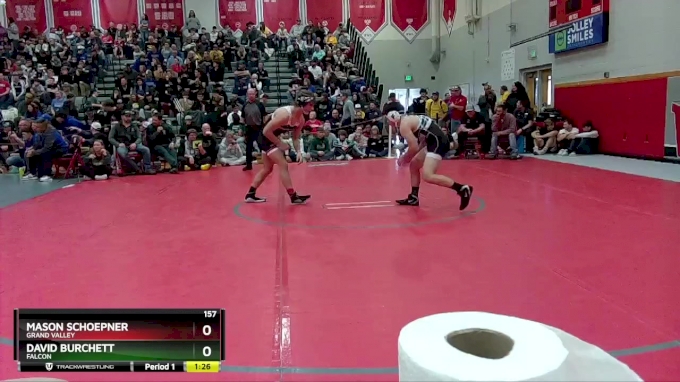 157 lbs Semifinal - David Burchett, Falcon vs Mason Schoepner, Grand Valley