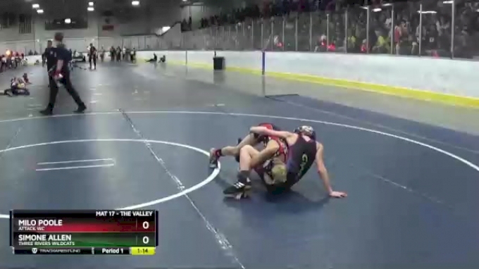 75 lbs Cons. Round 2 - Simone Allen, Three Rivers Wildcats vs Milo ...