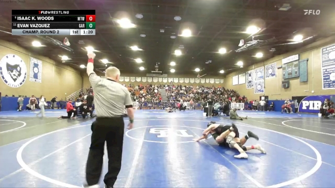 132 lbs Champ. Round 2 - Evan Vazquez, Garces Memorial vs Isaac K ...