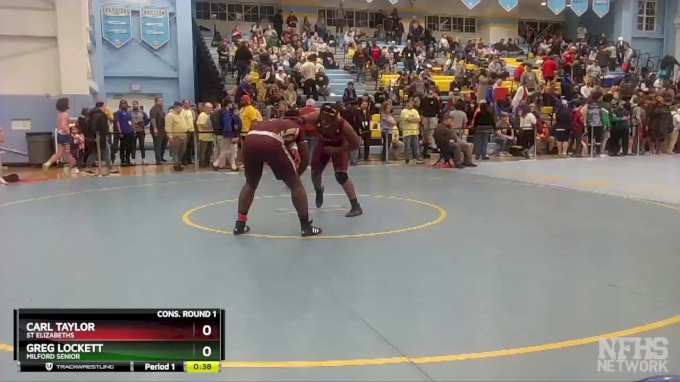 215 lbs Cons. Round 1 - Greg Lockett, Milford Senior vs Carl Taylor, St ...