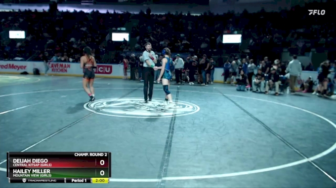 Girls 130 lbs Champ. Round 2 - Deijah Diego, Central Kitsap (Girls) vs ...