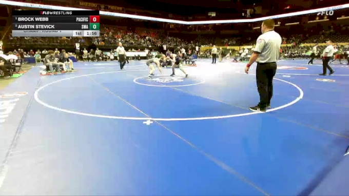 132 Class 3 lbs Champ. Round 1 - Brock Webb, Pacific vs Austin Stevick ...