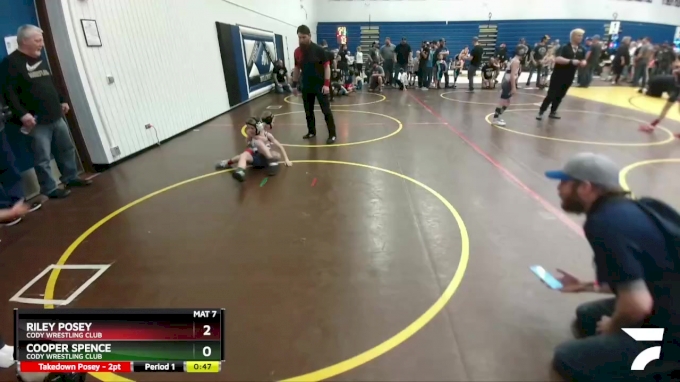 62 lbs Cons. Round 3 - Riley Posey, Cody Wrestling Club vs Cooper ...