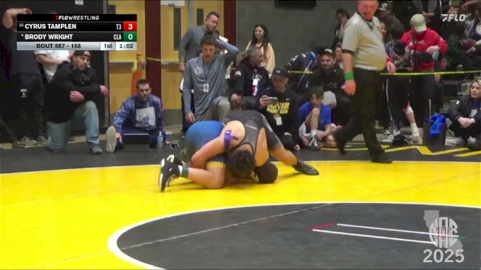 168 lbs 5th Place Match - Brody Wright, Clark vs Cyrus Tamplen, The 300