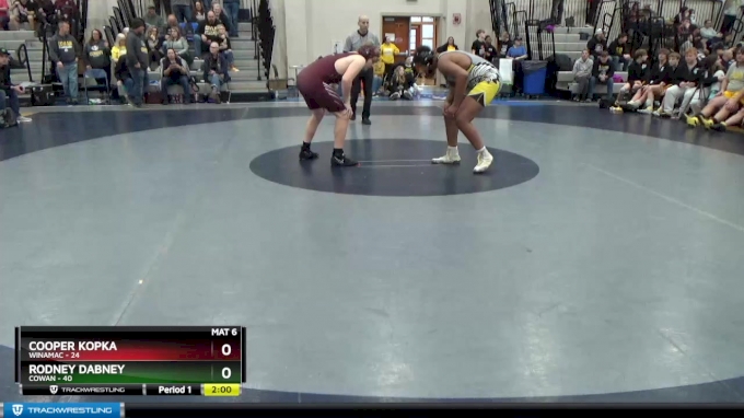 195 lbs Semis & Wb (16 Team) - Rodney Dabney, Cowan vs Cooper Kopka ...