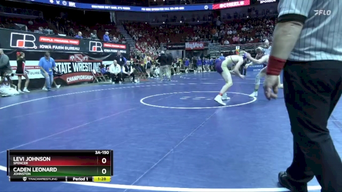 3A-150 lbs Champ. Round 2 - Levi Johnson, Spencer vs Caden Leonard ...