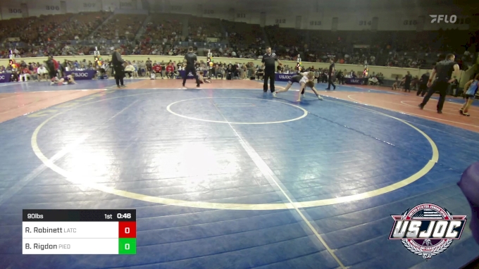 90 lbs Consi Of 8 #2 - Rhylee Robinett, Little Axe Takedown Club vs ...