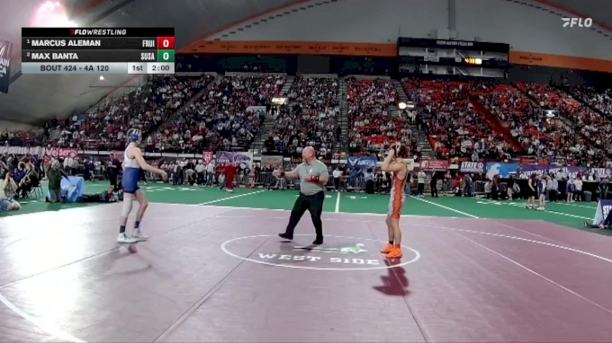 4A 120 lbs 1st Place Match - Marcus Aleman, Fruitland vs Max Banta ...