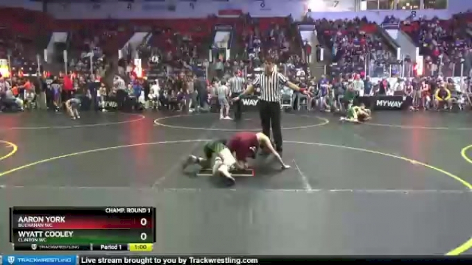 90 lbs Champ. Round 1 - Aaron York, Buchanan WC vs Wyatt Cooley, Clinton WC