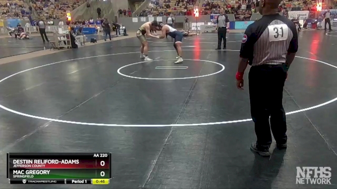 AA 220 lbs Cons. Round 1 - Destiin Reliford-Adams, Jefferson County vs ...